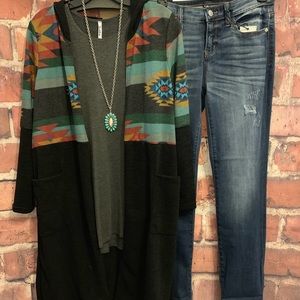 7th Ray | Sweaters | Aztec Print Duster | Poshmark